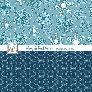 Navy and Red Christmas Digital Papers Christmas - Etsy