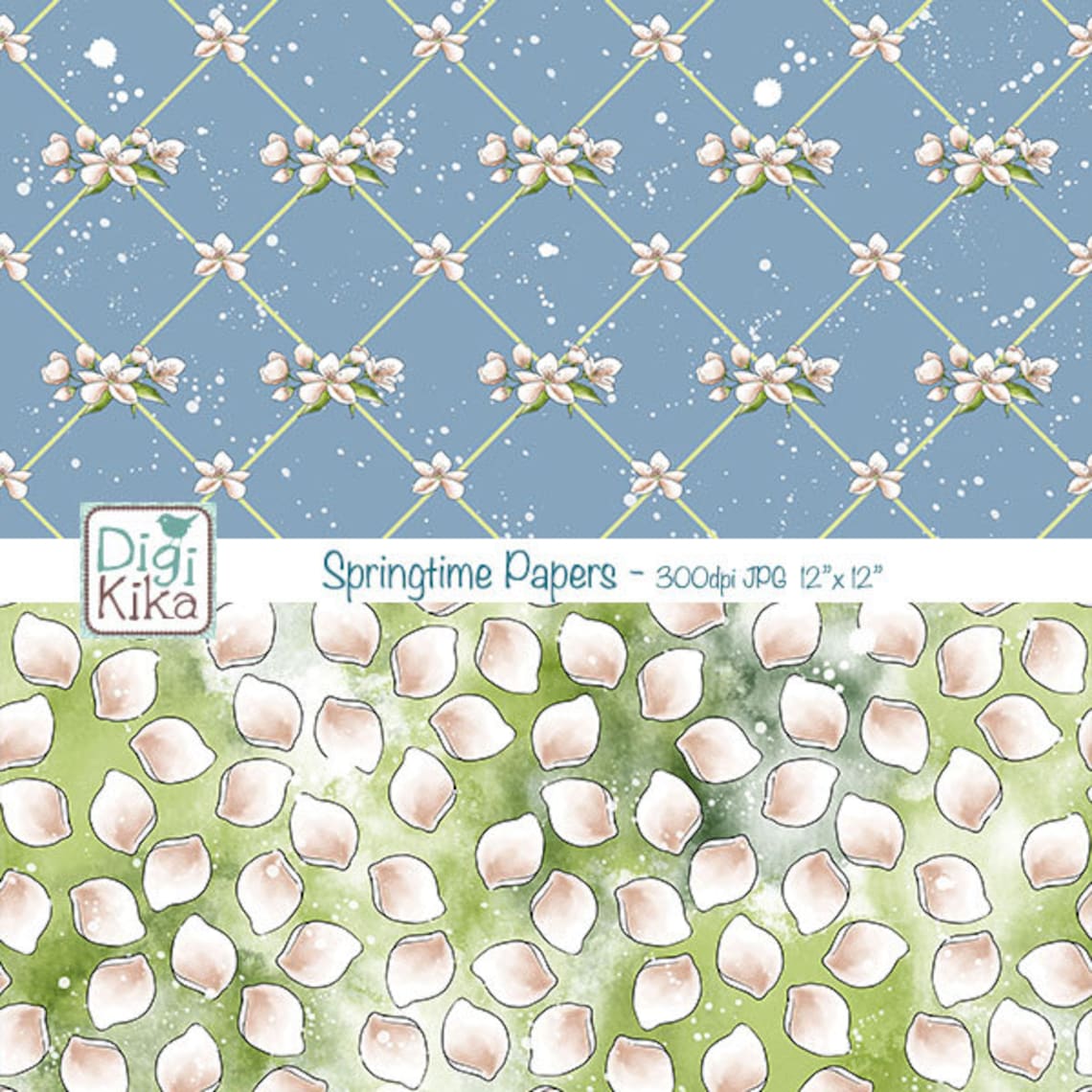 Springtime Digital Papers Spring Digital Scrapbook Papers - Etsy