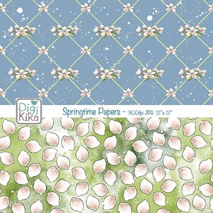 Springtime Digital Papers Spring Digital Scrapbook Papers - Etsy