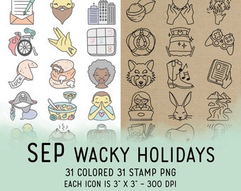 August Wacky & Random Holidays set of 16 Item 260 - Etsy