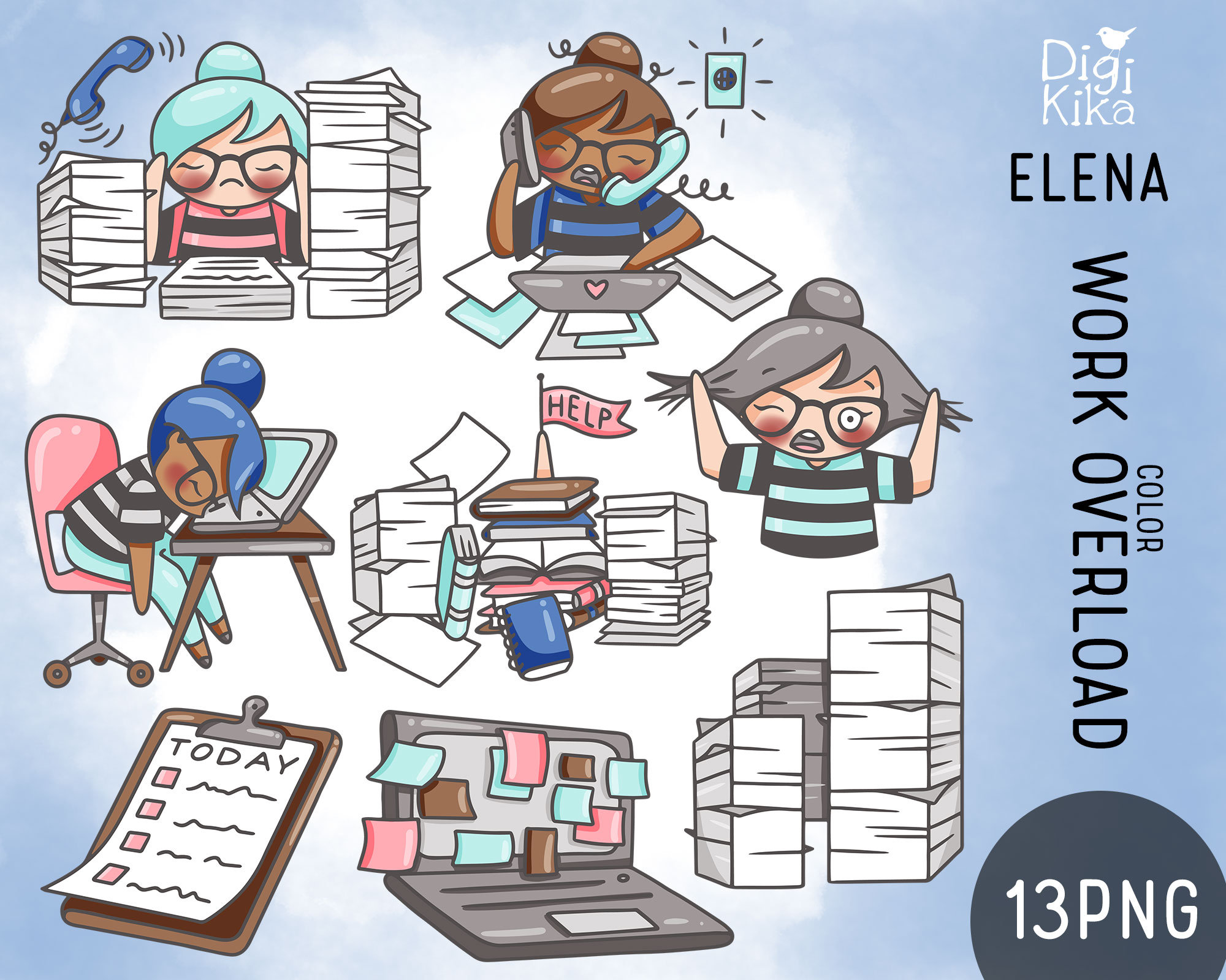Girl Working Clipart