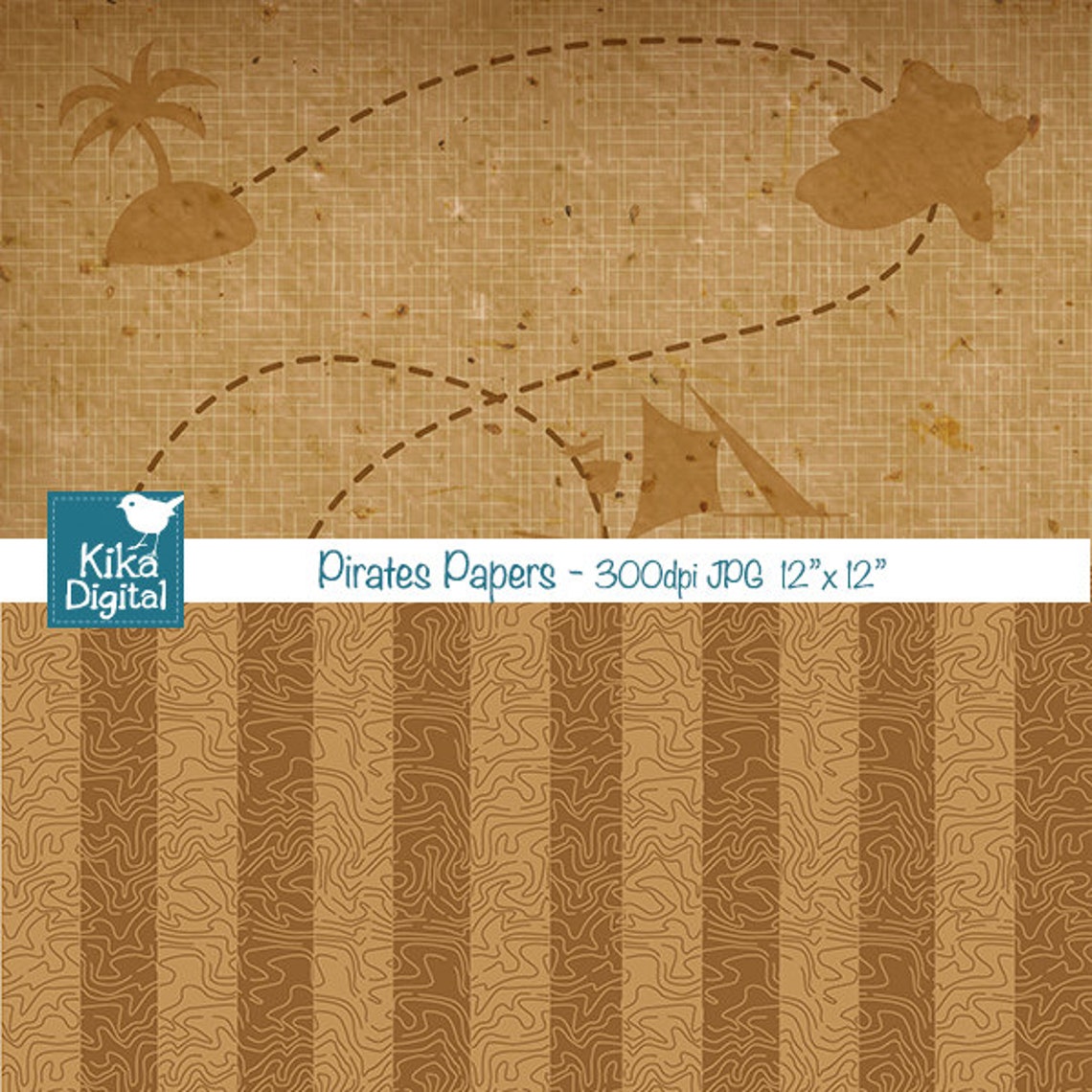 Pirates Digital Papers Scrapbooking card design | Etsy