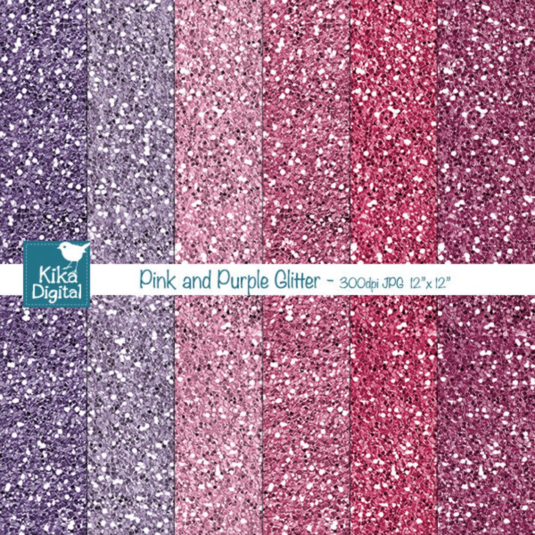 Pink and Purple Glitter Digital Papers Pink Glitter Papers - Etsy