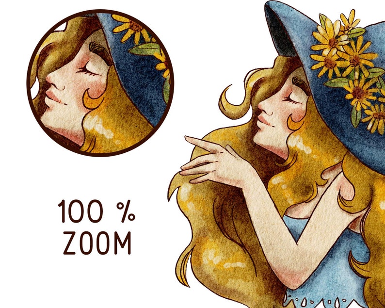 Spring Witch Watercolor Clipart Hand Painted Spring Clip Art - Etsy