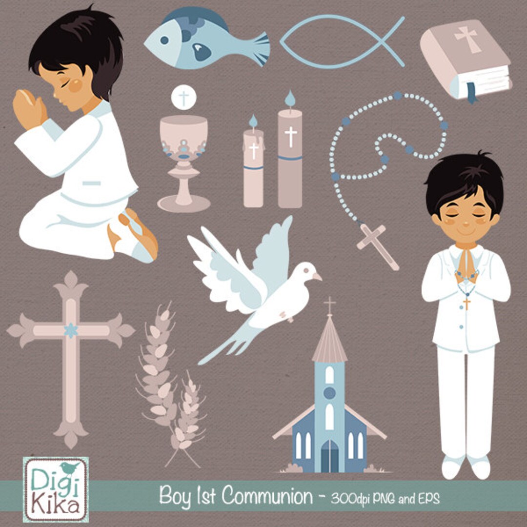 Boy First Communion Clip Art Communion Clipart, Catholic Vector Graphic ...