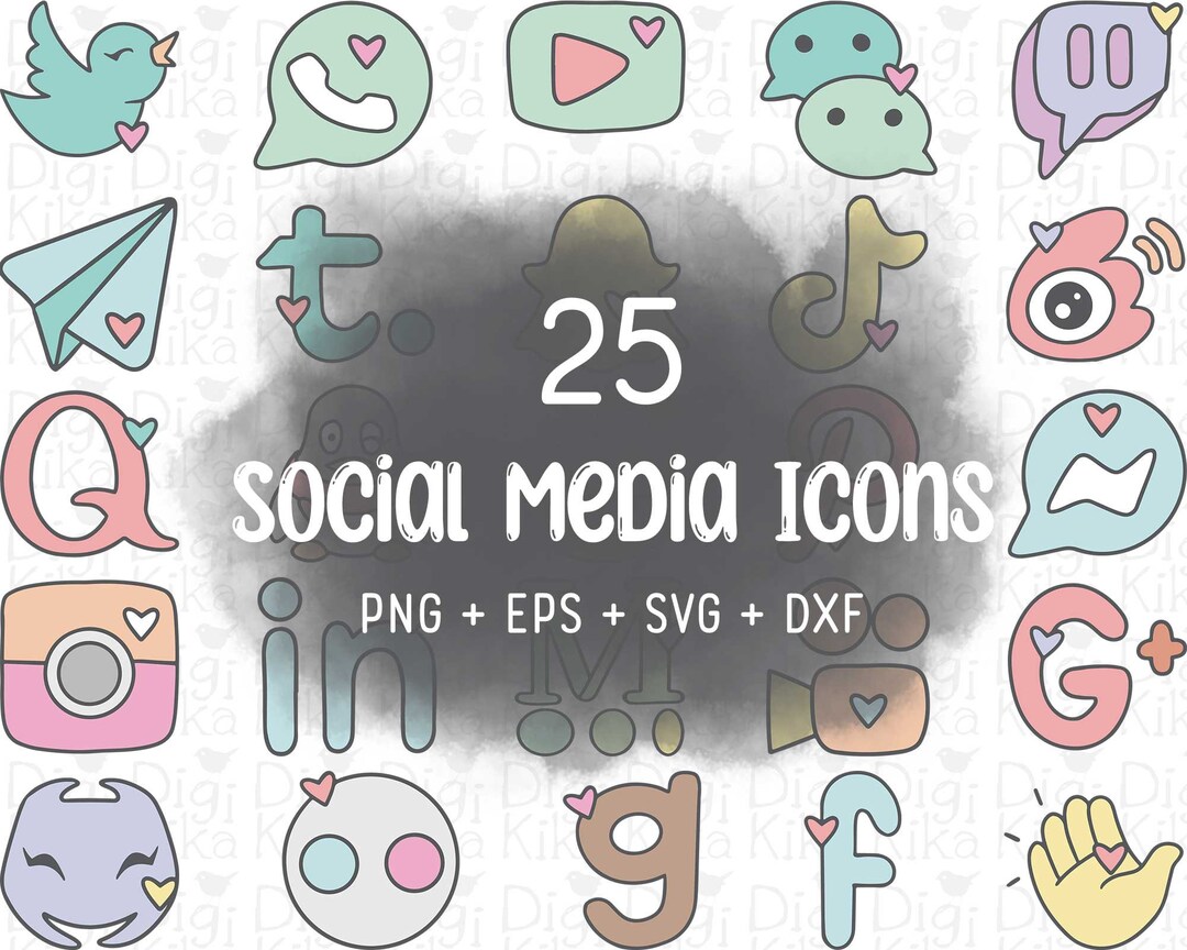 25 Social Media Icons Color - Social App Icons Clipart - Vector Clip ...