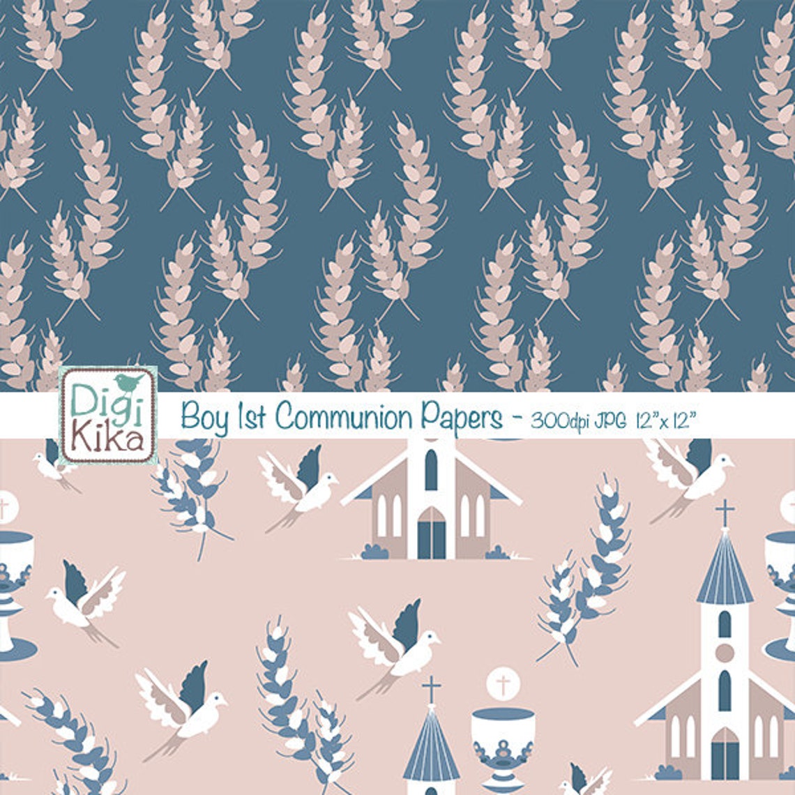 Boy First Communion Digital Papers Tileable / Seamless - Etsy