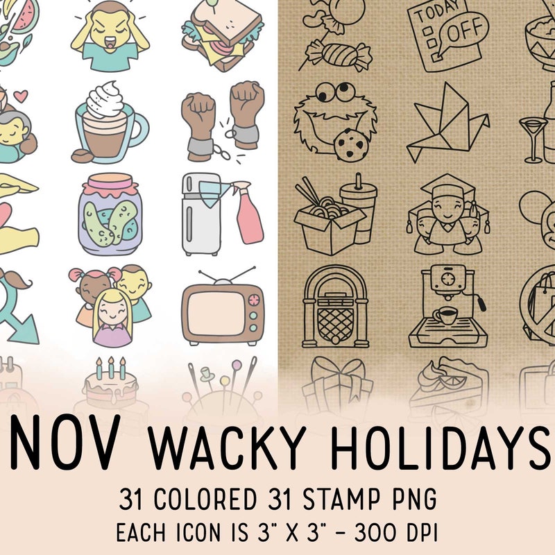 Cute November Clipart - Etsy