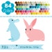 Bunnies Clip Art Rainbow Rabbits Clipart Colorful Baby - Etsy