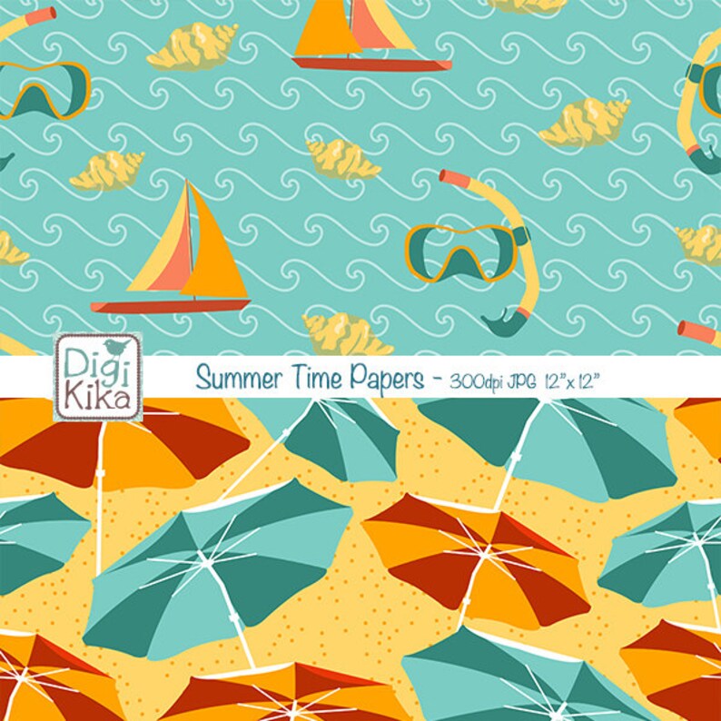 Summer Digital Papers Summer Time Tileable/seamless Pattern - Etsy