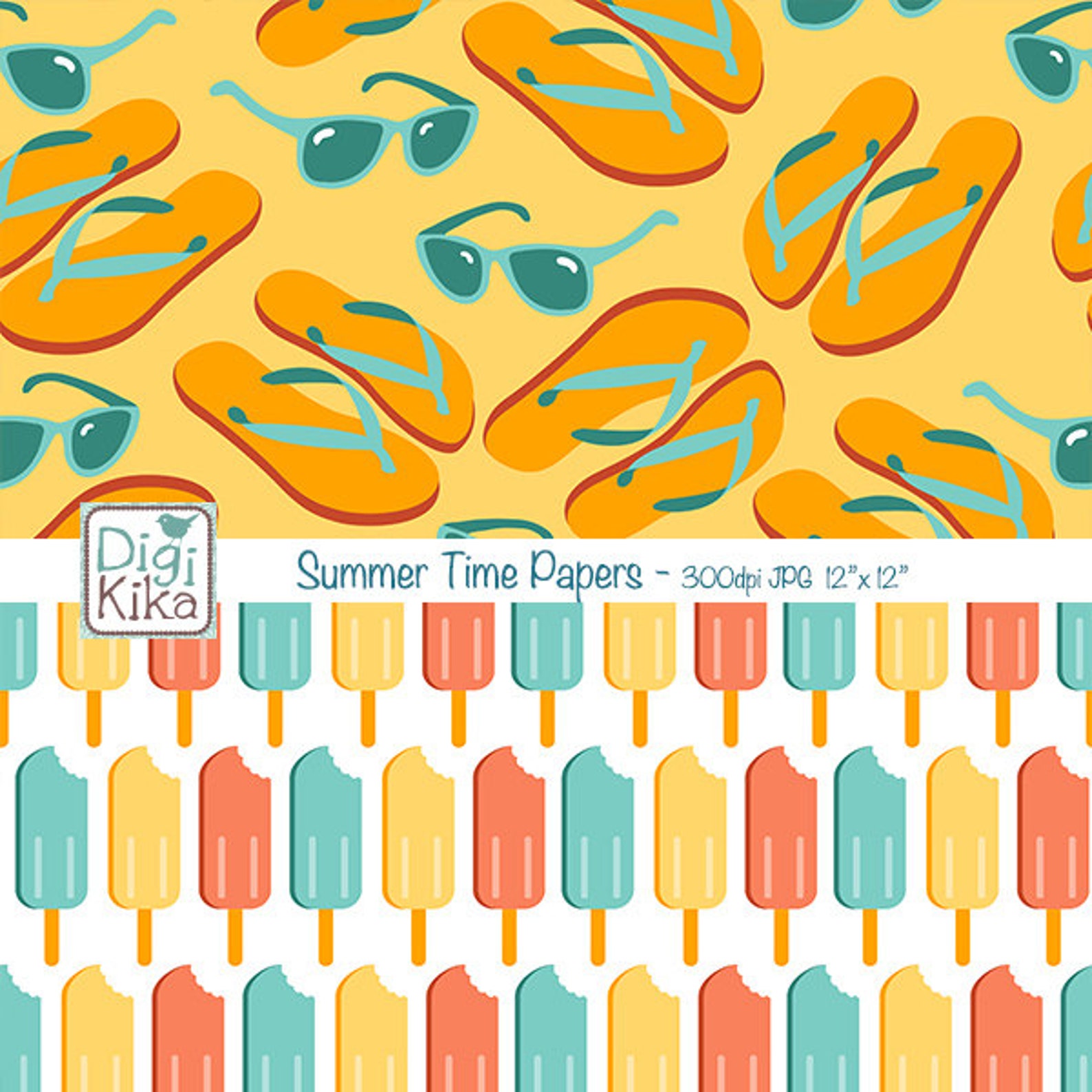 Summer Digital Papers Summer Time Tileable/seamless Pattern - Etsy