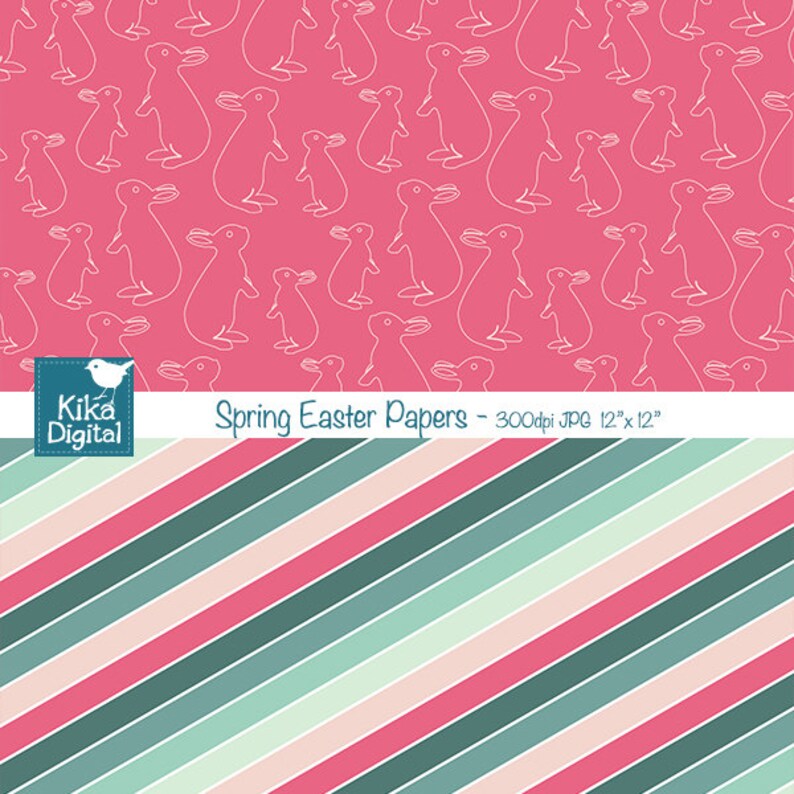 Spring Easter Digital Papers Happy Easter Papers | Etsy