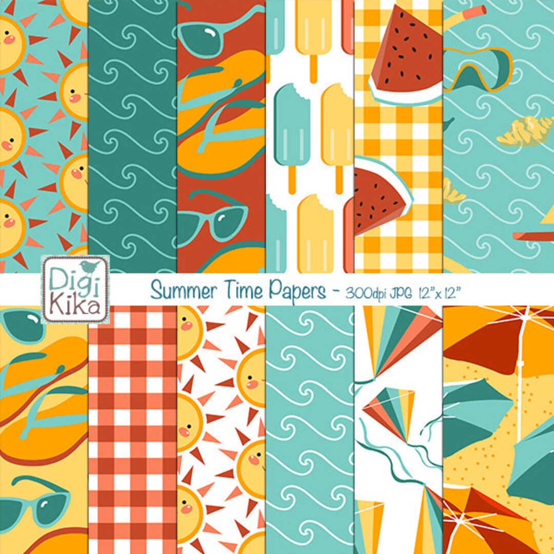 Summer Digital Papers Summer Time Tileable/seamless Pattern - Etsy