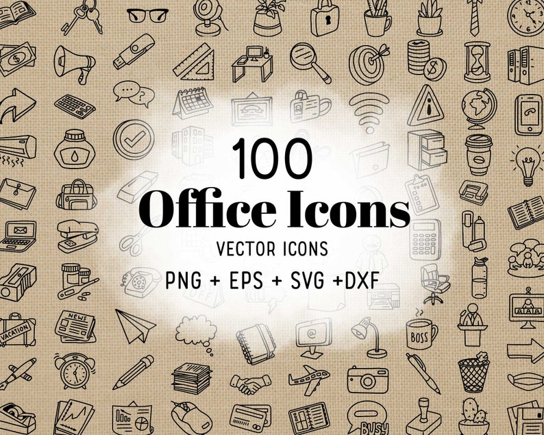 100 Office Icons Stamp Bundle Business Icons Clipart - Etsy