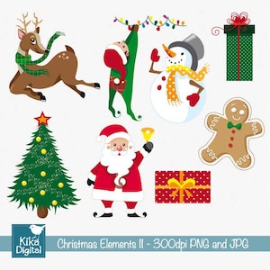 Christmas Digital Clipart and Paper Combo Scrapbook , Card Design ...