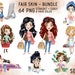 Cute Planner Girl Clipart Fair Skin Bundle Set1 Graphics Planner ...
