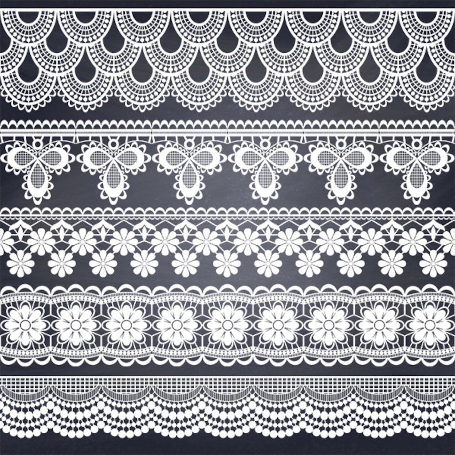 Lace Borders Clipart White Lace Borders Wedding Lace Digital Borders