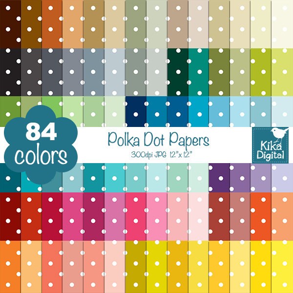 Polka Dot Digital Papers Rainbow Scrapbook Papers Huge - Etsy