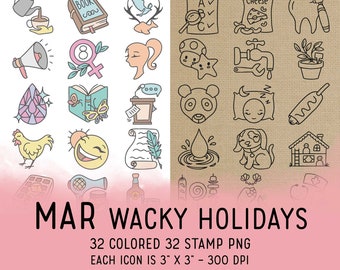 May Wacky & Random Holiday Stickers set of 16 Item 189 - Etsy