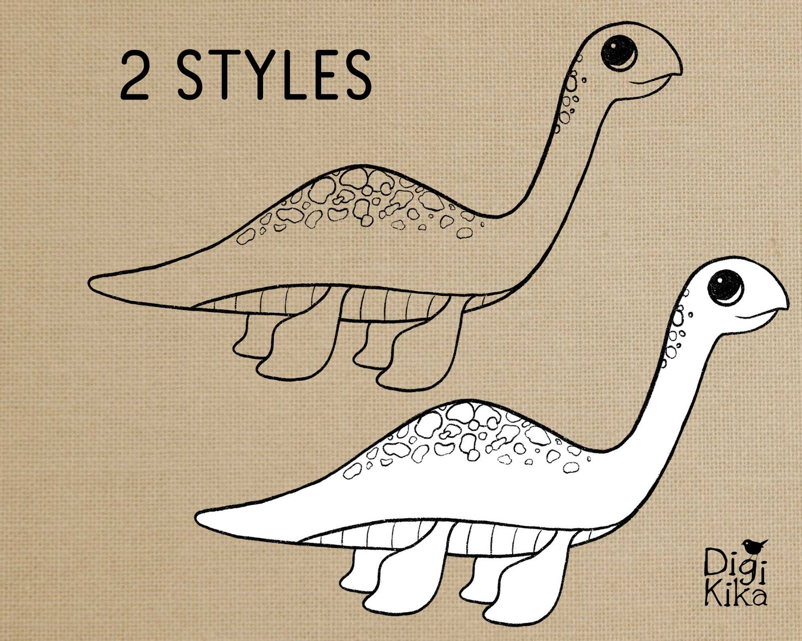 Dino Doodles Clipart Hand Draw Dinosaurs Clip Art Digital | Etsy