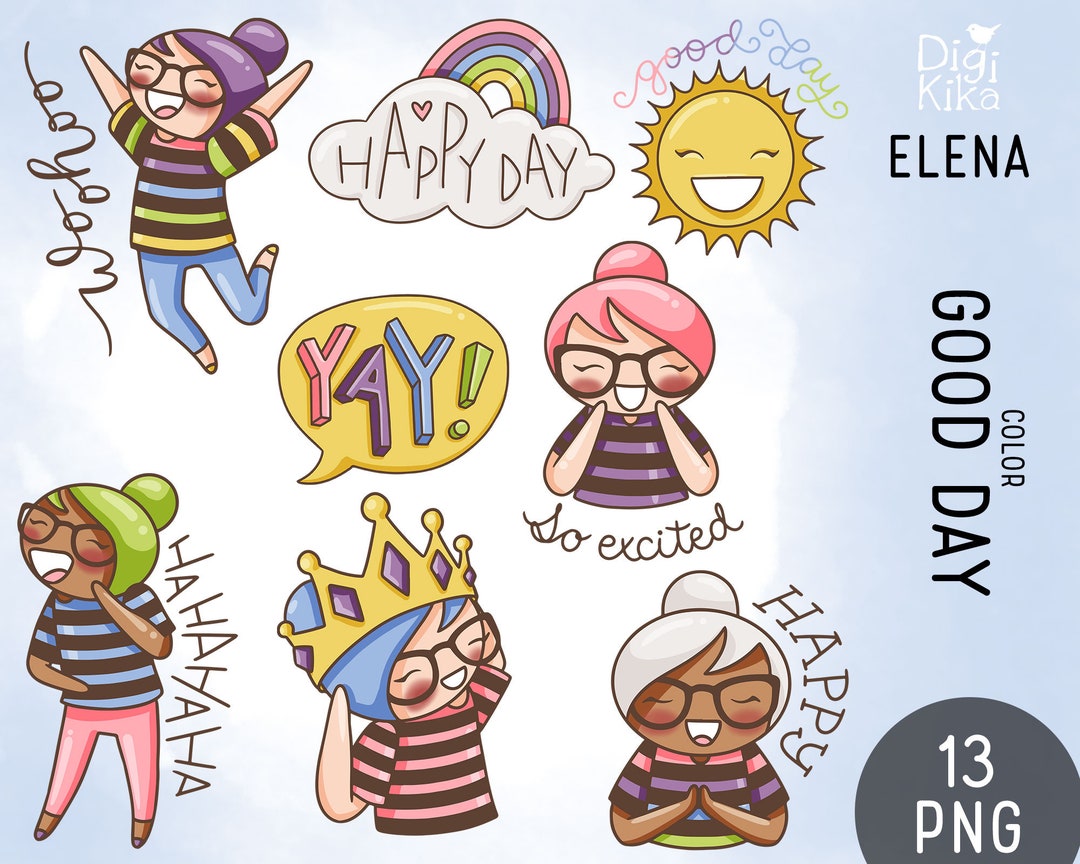 Elena Planner Girl Good Day Color Clipart Cute Character Planner ...