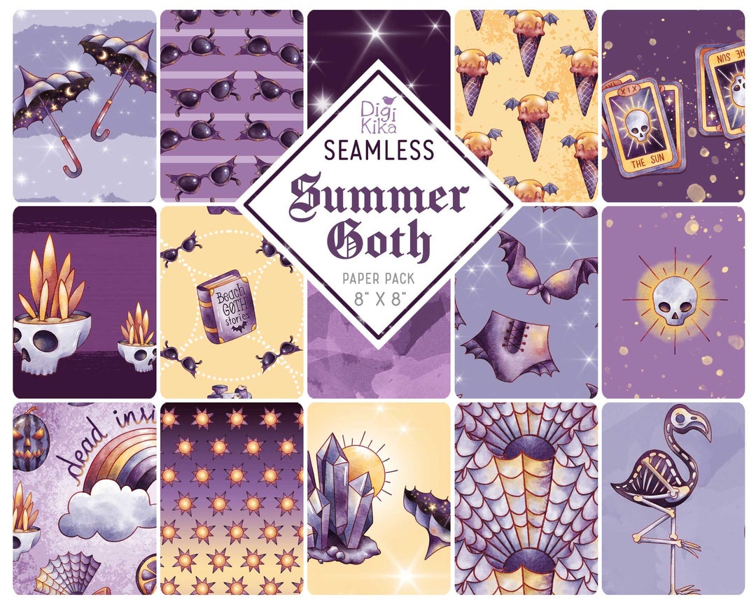 Summer Goth Seamless Papers, Gothic Tileable Pattern, Scrapbook ...