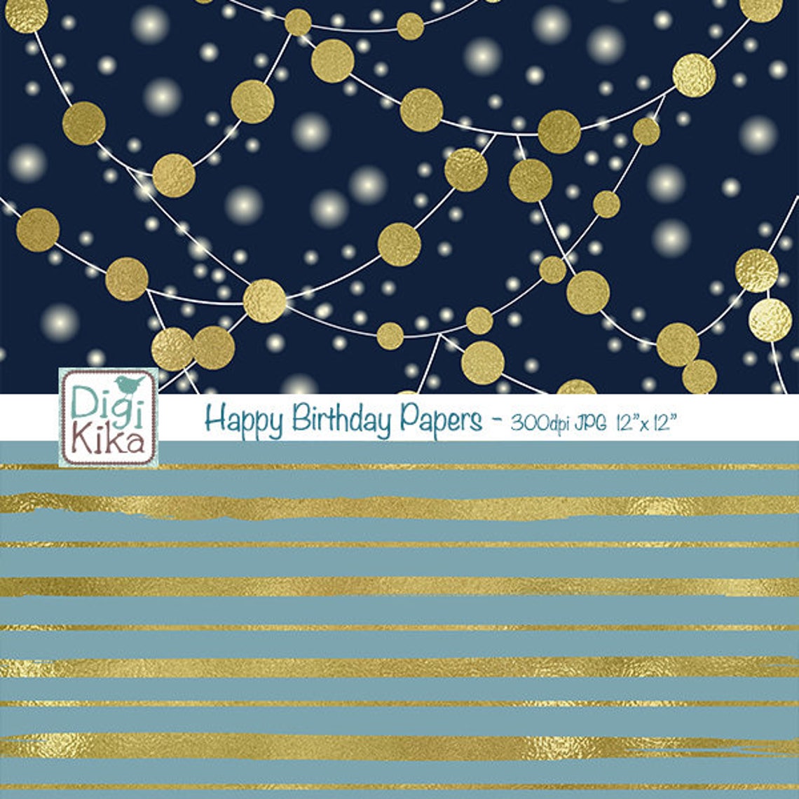 Happy Birthday Digital Papers Scrapbooking Card Design | Etsy