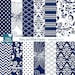 Navy Digital Papers Navy and White Scrapbook Papers Card - Etsy