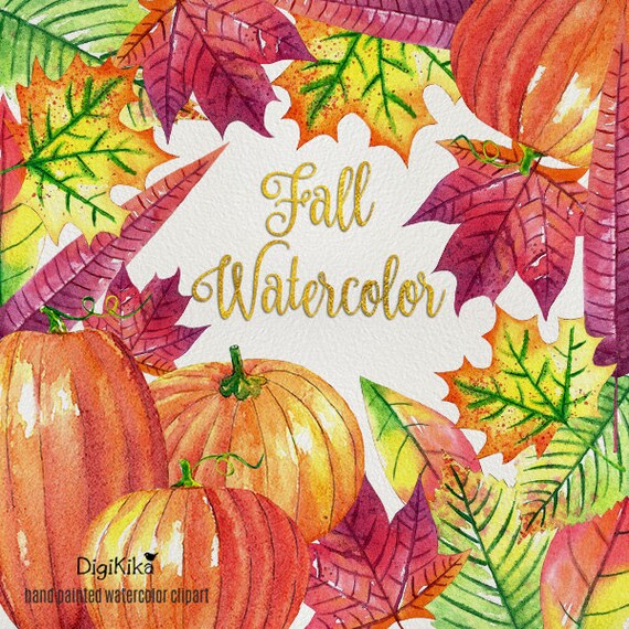 Fall Watercolor Clipart Hand Painted Watercolor Autumn Clip | Etsy