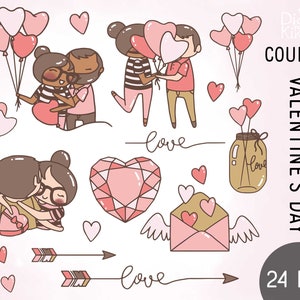 Planner Girl Valentine's Day Clipart COLOR Digital Stamp Planner ...