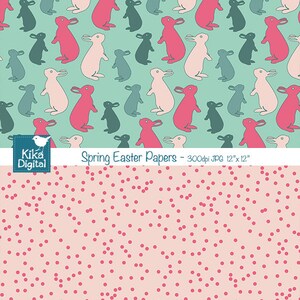 Spring Easter Digital Papers Happy Easter Papers | Etsy