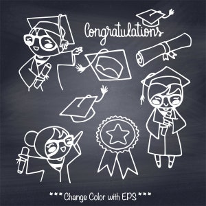 Planner Girl - Graduation Stamp Clipart - Planner Stickers, Scrapbook ...