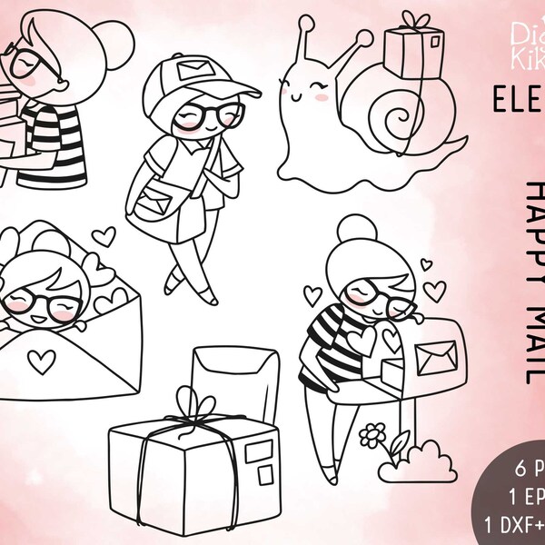 Girl Digi Stamp - Etsy