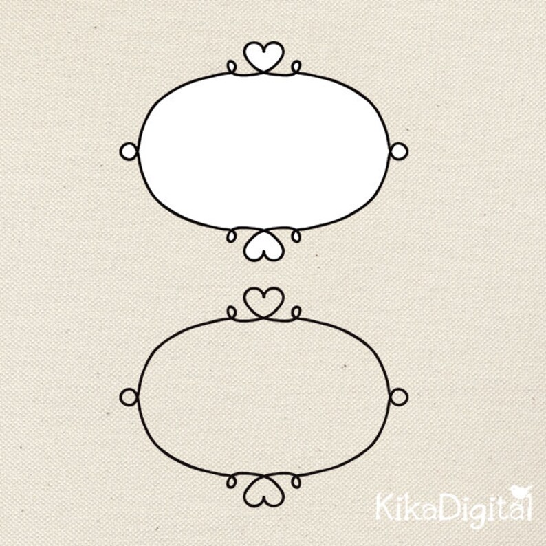 48 Curly Frames Doodle Digital Labels Frames Digital - Etsy