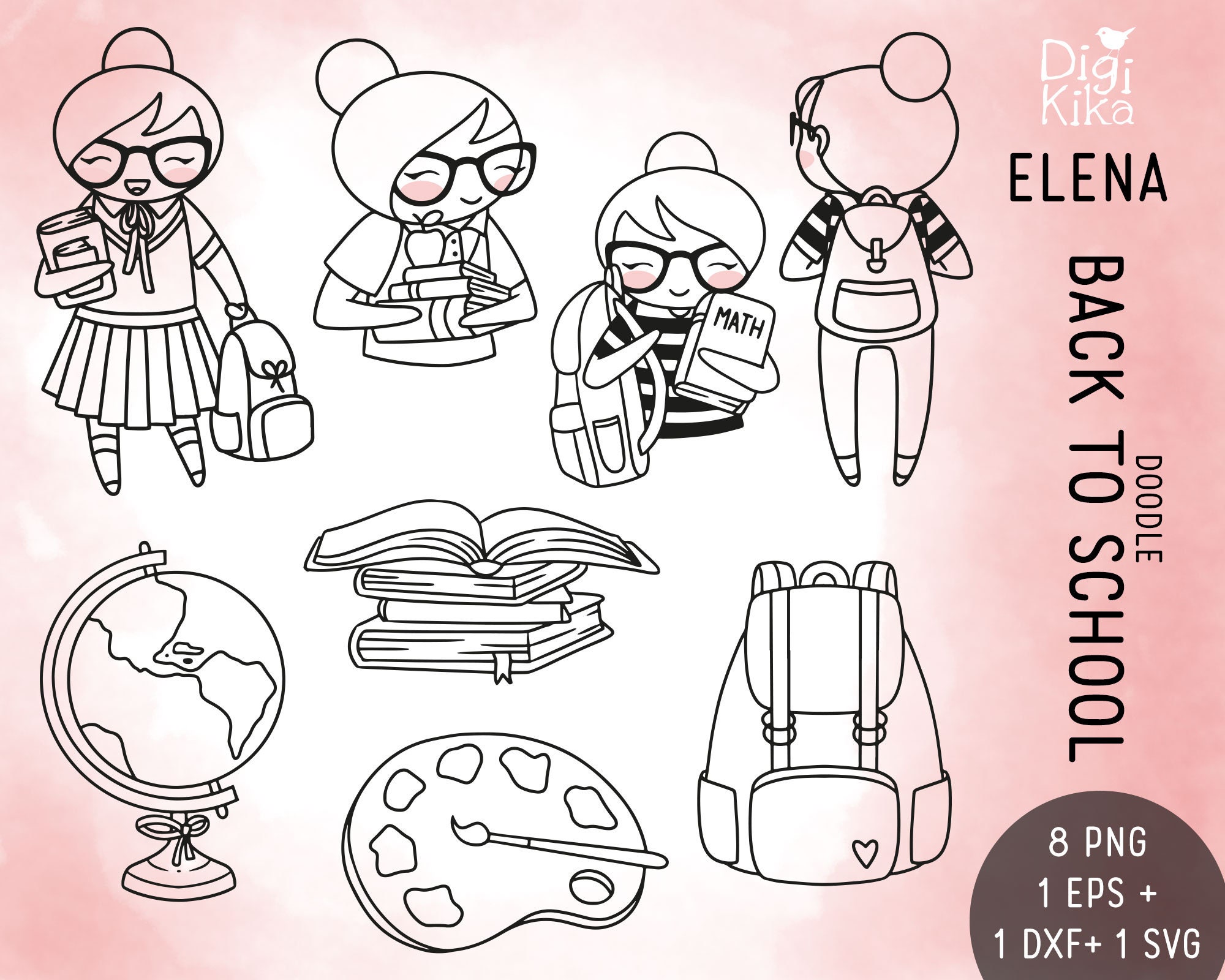 School Student Clipart Black And White