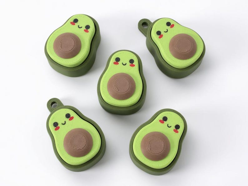 Avocado Fidget Clicker STL & 3MF File – 3D Printable Animal Stress ...