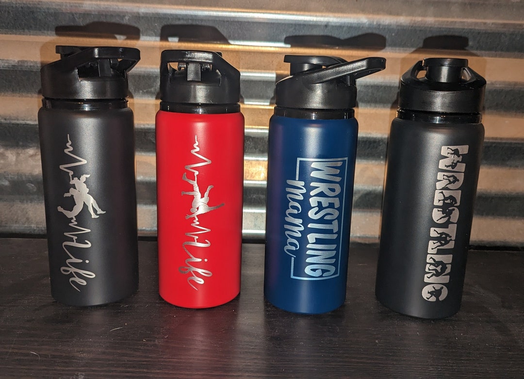 Wrestling Aluminum Water Bottles - Laser Engraved - Etsy