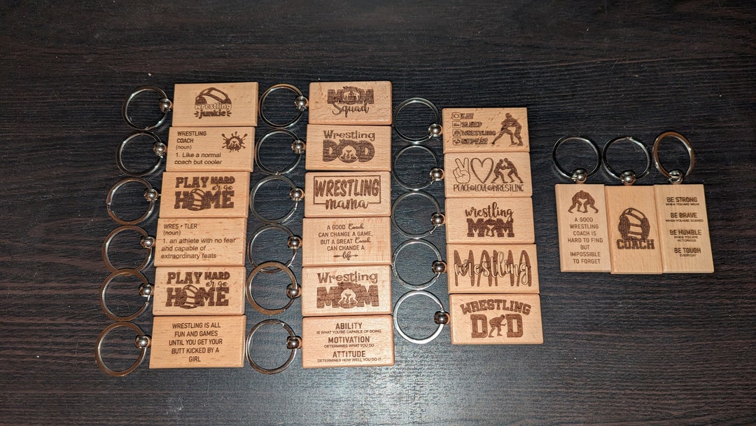 Custom Wrestling Keychain Bag Tags - Laser Engraved - Etsy