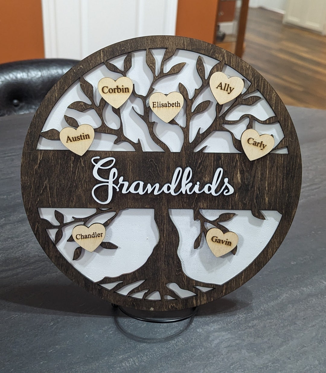 Laser Cut Family Tree With Kids Grandkids Names - Etsy