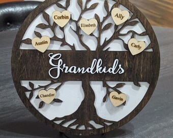Family Tree With Kids/grandkids Names - Etsy
