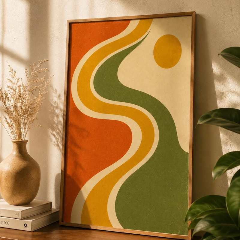 Abstract Sunset Poster - Etsy