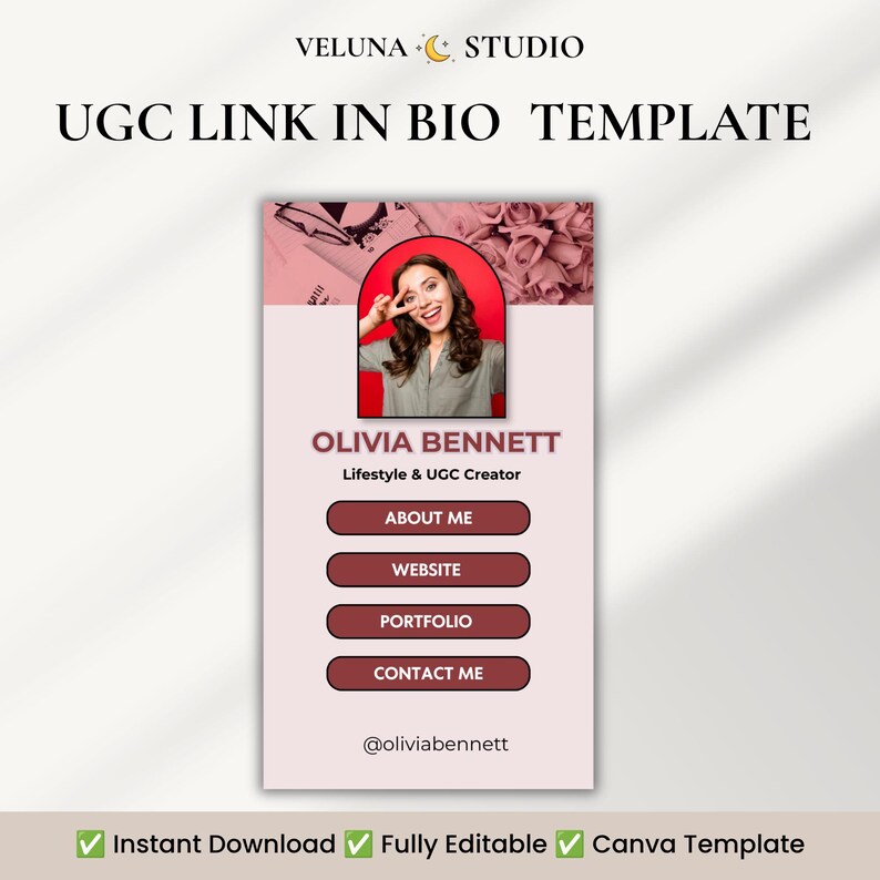 UGC Link in Bio Canva Template, Portfolio Media Kit, Influencer Website ...
