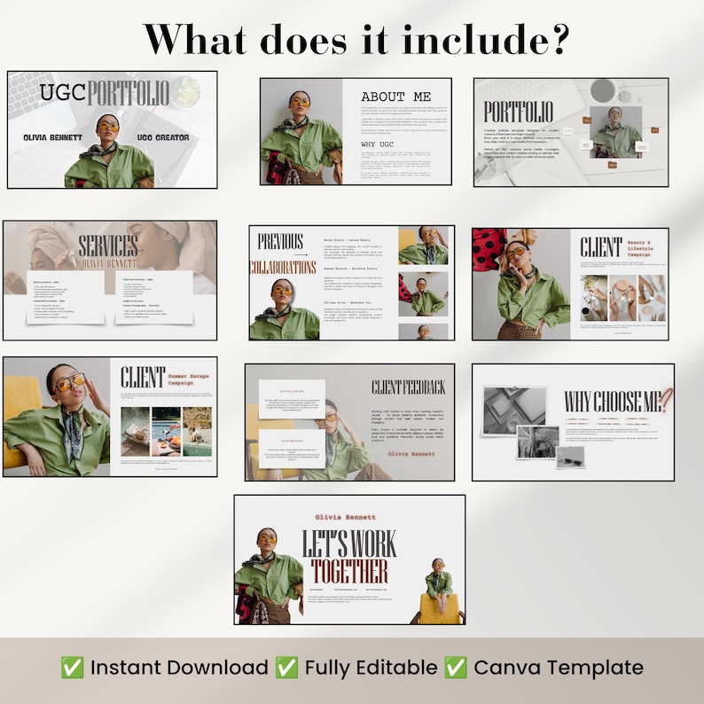UGC Portfolio Template Canva Editable, Influencer Media Kit,content ...