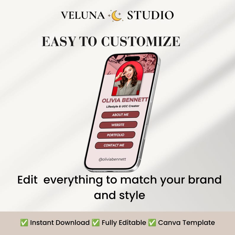 UGC Link in Bio Canva Template, Portfolio Media Kit, Influencer Website ...