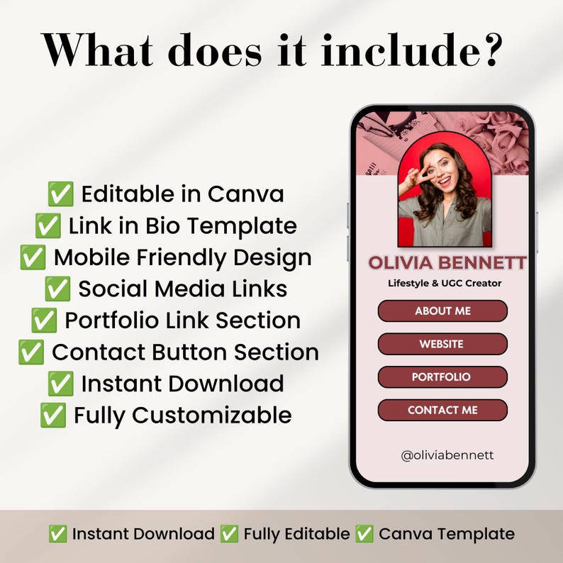 UGC Link in Bio Canva Template, Portfolio Media Kit, Influencer Website ...