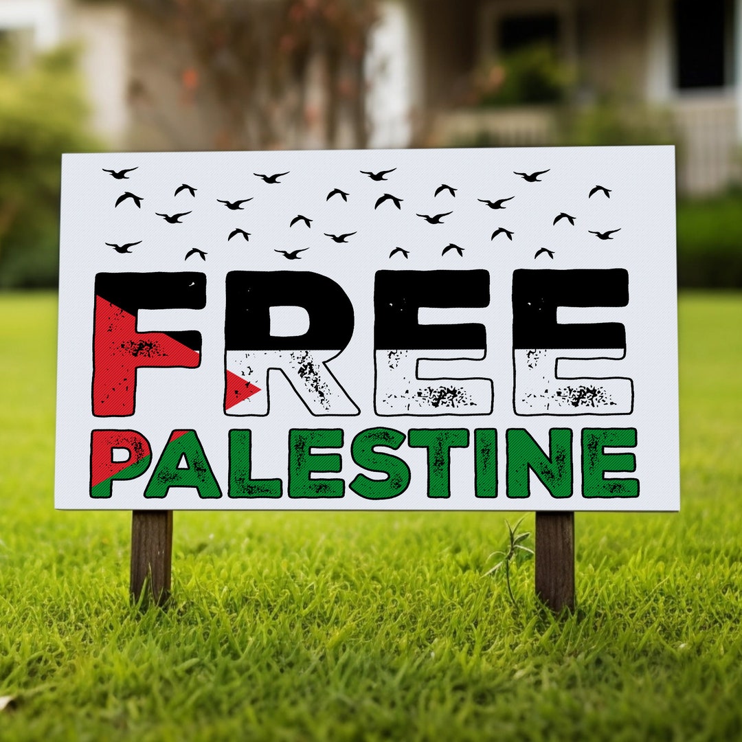 Free Palestine Flag Yard Sign, Palestine With Metal H-stake, Support ...