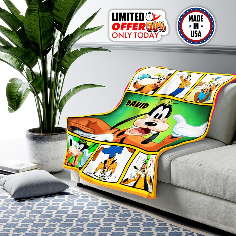 Personalized Goofy Blanket, Goofy Bedding Blanket, Disney Goofy Movie ...