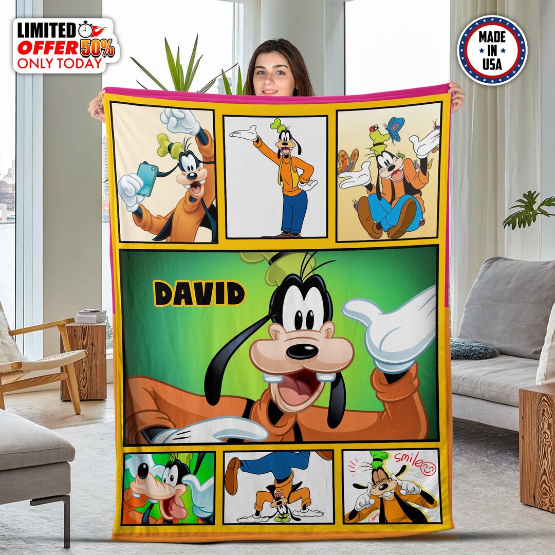 Personalized Goofy Blanket, Goofy Bedding Blanket, Disney Goofy Movie ...