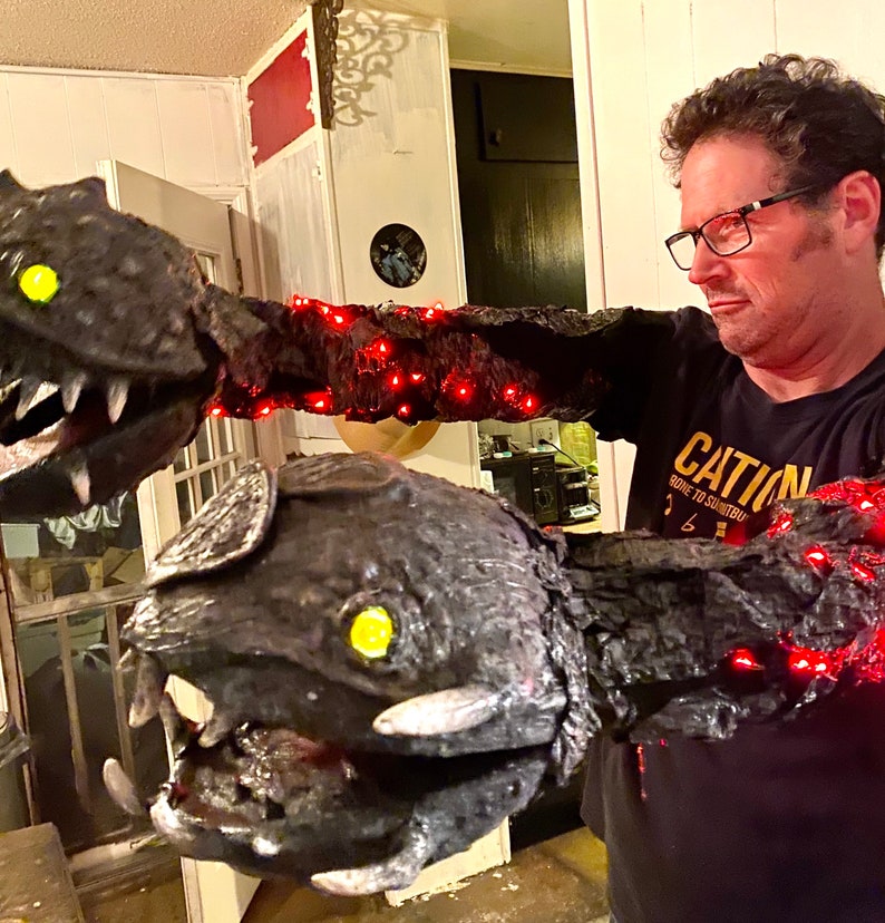 Pair of Demon Heads hand-arm puppets the Darkness Incredible | Etsy