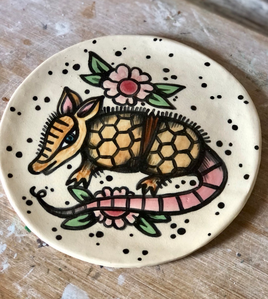 Git Along Little Armadillo Plate! Handmade Ceramic Dinnerware - Etsy